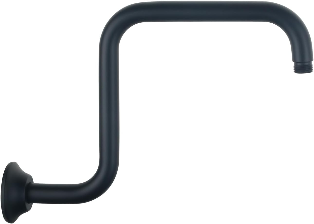 AMeoMerk Black Shower Head Extension Arm, 14 Inch Wall Mount Shower Arm ...