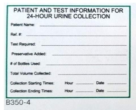 Amazon.com: Simport B350-4 Patient ID Label for Urisafe 24 Hours Urine ...
