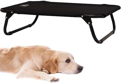 iNap Raised Dog Bed with Folding Legs - Cooling Elevated Pet Bed with ...