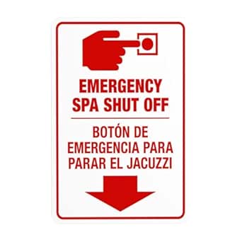 Emergency Spa Shut Off Sign, Bilingual English Spanish Warning Sign ...