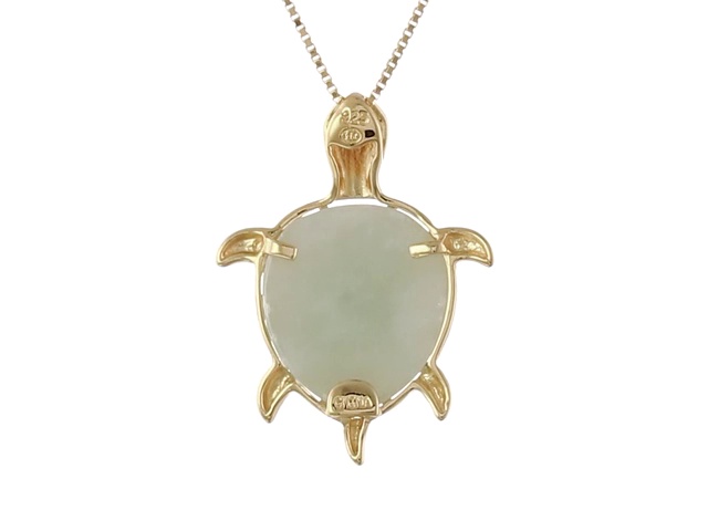 Watch 18k Yellow Gold Plated Sterling Silver Genuine Green Jade Turtle ...