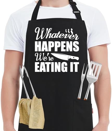 Amazon.com: Kaidouma Funny Grill Aprons for Men - Whatever Happens We ...