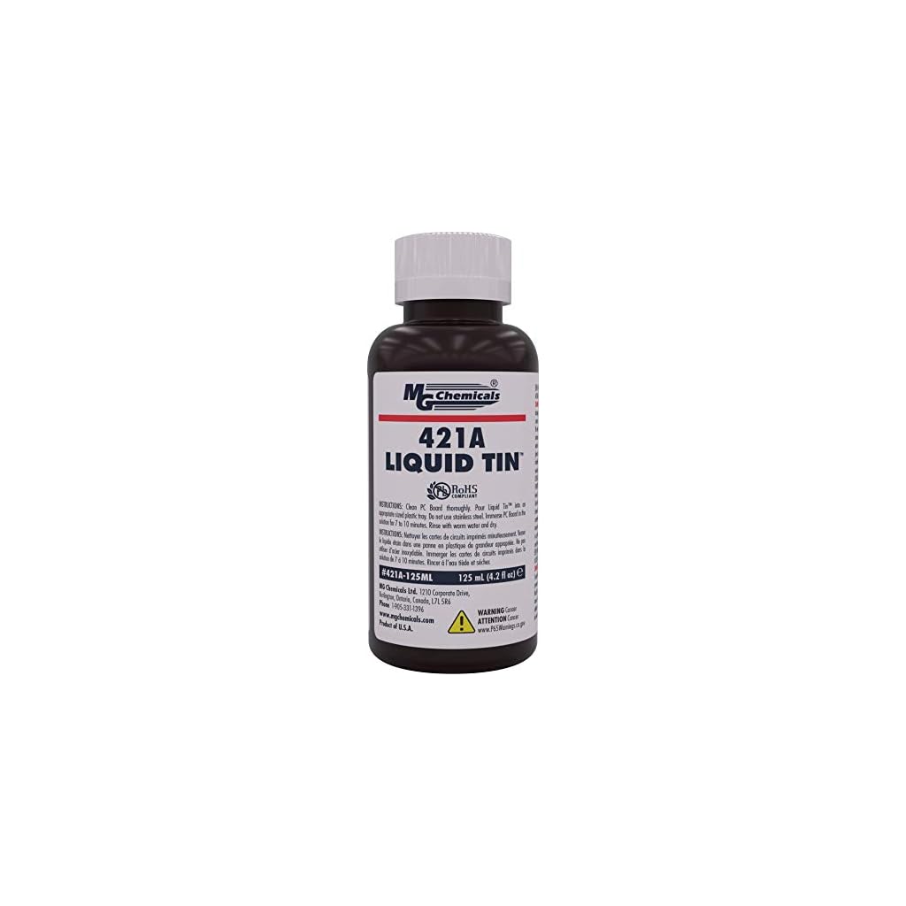 MG Chemicals 421A Liquid Tin, Tin Plating Solution, 125mL Bottle