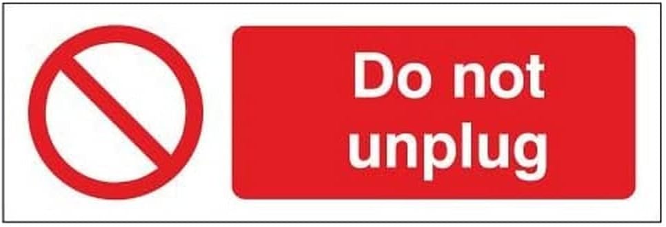 Amazon.com : 2 x Do Not Unplug Labels 50mm x 20mm - Self Adhesive ...