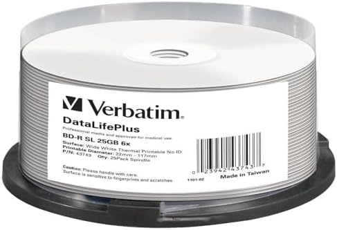 Amazon.com: Verbatim BD-R Blank Blu-ray Discs 25 GB - 6X Burning Speed ...