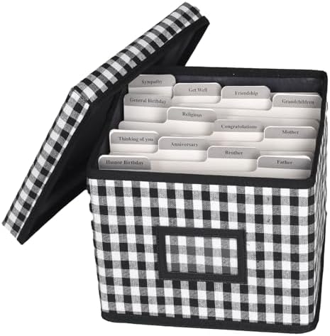 Amazon.com: PZRLit Greeting Card Organizer Storage Box with 12 ...