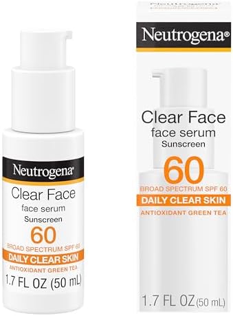 Amazon.com: Neutrogena Clear Face Sunscreen Lotion for Acne-Prone Skin, Broad Spectrum SPF 50 ...