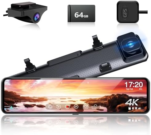 Amazon.com: WOLFBOX G840S 12" 4K Mirror Dash Cam Backup Camera, 2160P ...