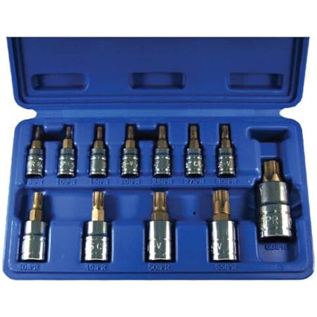 12 pc 5-Point Star Plus Torx Security Bit Socket Set - Amazon.com
