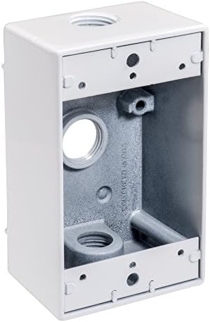 Sealproof 1-Gang 3 Hole 3/4-Inch Weatherproof Rectangular Horizontal ...