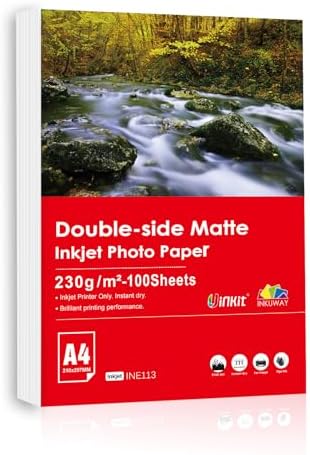 Inkuway A4 100 Sheets Double-Sided Printing for Double-Sided Matte ...