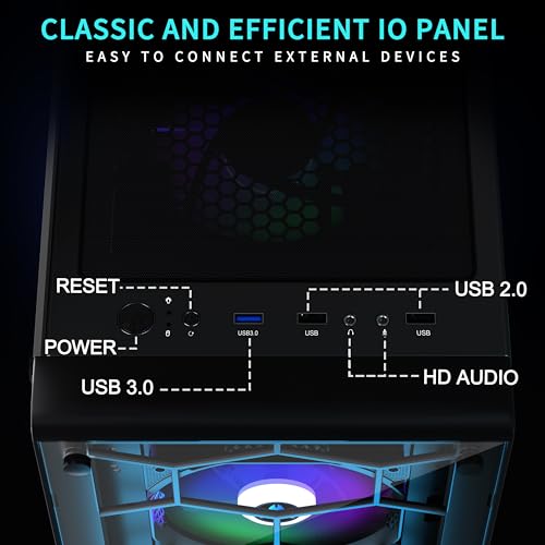 Snapklik.com : MOROVOL PC Case ATX Pre-Install 4x120mm RGB Fans