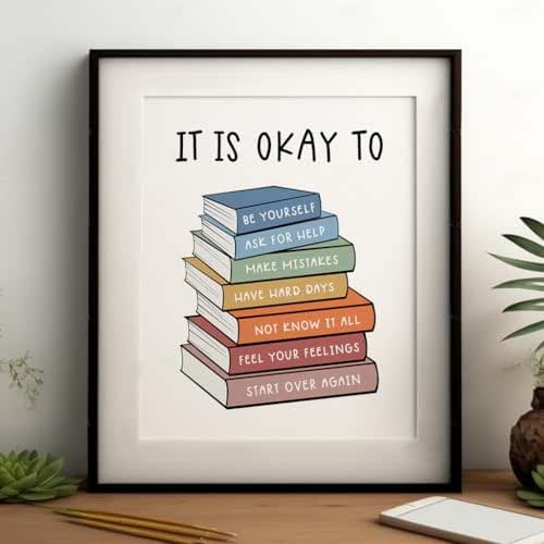 Amazon.com: It's Okay to Poster, Boho Classroom Decor, Self Care ...