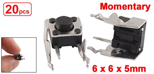 sourcingmap 20 Pcs Momentary Right Angle Tactile Tact Push Button ...
