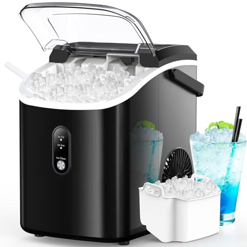 Kndko Nugget Ice Maker Countertop,34lbs/Day,Portable Crushed Ice ...