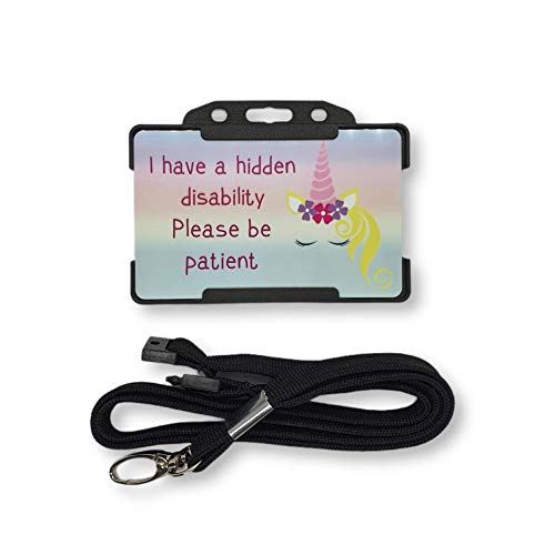 Hidden Disability Awareness ID Card & Lanyard - Unicorn - Personalised ...