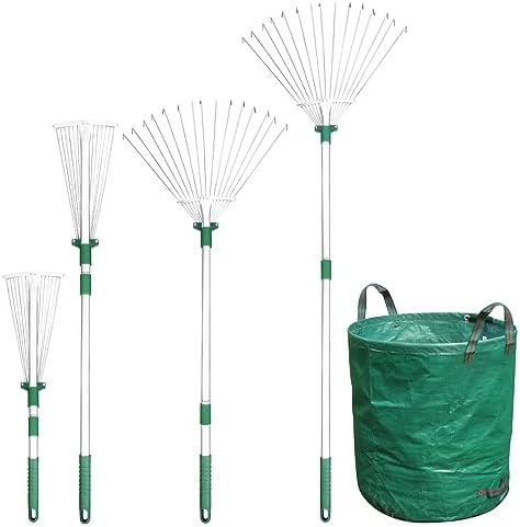 Amazon.com : GARTOL Adjustable Garden Leaf Rake, 33 to 63 Inch ...
