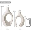 Amazon.com: Levvohd XL Beige Ceramic Vase Set of 2 for Modern Home ...