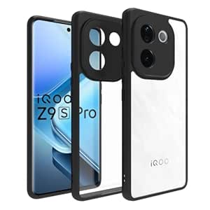 RIGGEAR Shockproof Sleek Hybrid Armor Back Cover Case for iQOO Z9s Pro 5G, Vivo T3 Pro 5G (Clear ...