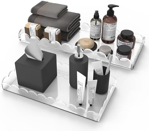 Amazon.com: DELIPPLY Vanity Bathroom Tray, Acrylic Rectangle Decorative ...
