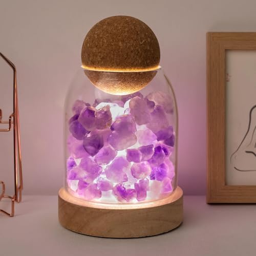 Gantok Amethyst Night Light Natural Healing Crystal Bedside Lamp Mini ...