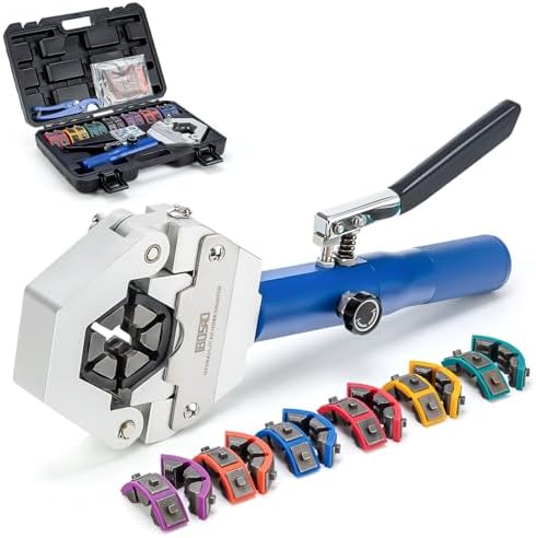 Hose Crimper Mchine with 8 Sets of Dies Manually Hydraulic Crimping ...