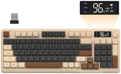 FREEWOLF M96 Wireless Gaming keyboard, Knob Control Bluetooth/2.4G ...