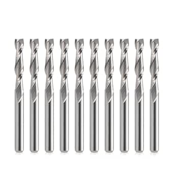CNC Router Bits 1/8" Shank CNC Bit End Mill 1/8" Cutting Dia Flat Nose ...