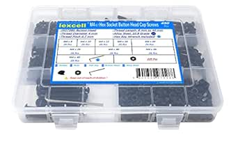 iexcell 450 Pcs M4 x 8/10/12/16/20/25/30/35/40 Alloy Steel 10.9 Grade ...