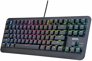 Onn. RGB Mechanical Compact Tenkeyless Gaming Keyboard, 87 Keys, RGB ...