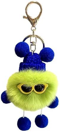 Amazon.com: Cute Creative Long Legs Green Navy Blue Plush Keychain Gift ...