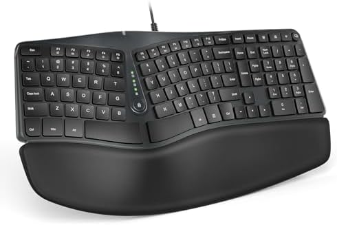 Nulea RT02 Ergonomic Keyboard, Wired Split Keyboard with Pillowed Wrist ...