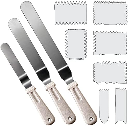 Amazon.com: Jzszera Offset Spatula Set with Dough Scraper and Cake ...