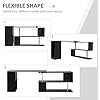 Amazon.com: HOMCOM 55" 360° Rotating Corner Computer Desk Modern L ...