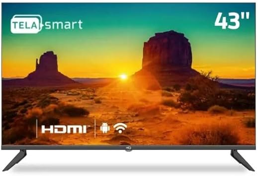 Smart TV 43' Full HD, HDR, tela sem bordas, Android 11, design Slim HQ ...