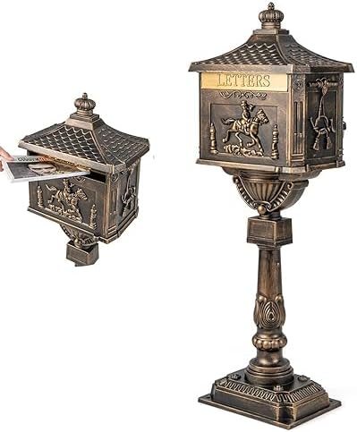 Relaxdays Antique Letterbox, 44.5 x 31 x 9.5 cm, English-Style Wall ...