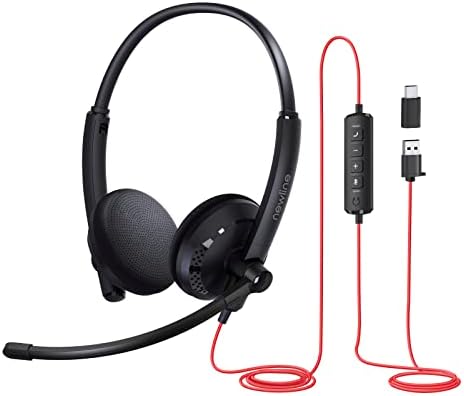 Amazon.com: USB-A/USB C/3.5mm Jack 3-in-1 PC Headset, Wired & Noise ...