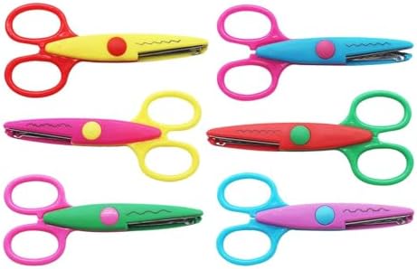 Children's Craft Scissors Set of 6 with Various Cutting Patterns ...
