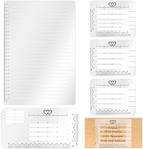 Amazon.com : 5 Pack Lettering Guide Stencil Set Straight Line Stencil ...