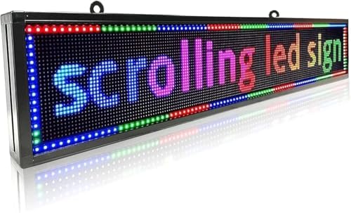 APSHINE P10 LED Moving/Scrolling Sign Display Board, 26x8-inch, RGB ...