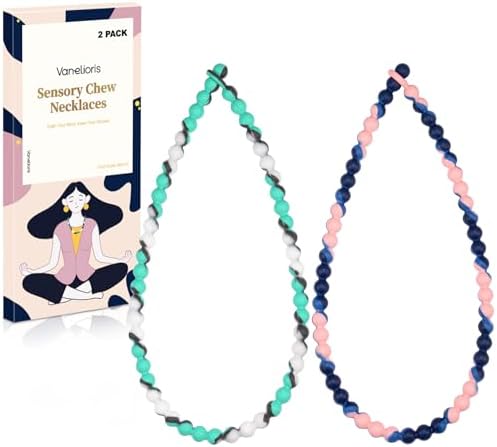 Amazon.com: Chew Necklaces for Sensory Kids, Silicone Chewy Necklace ...
