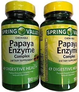 Amazon.com: Spring Valley Chewable Papaya Enzyme Complex Tablets, 180 ...