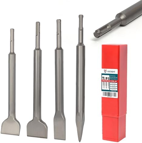 4Pcs SDS Plus Rotary Hammer Chisel Set - 10 lnch Long Carbide Chisels ...
