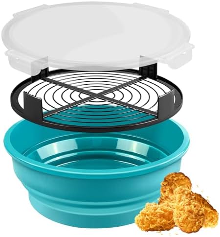 Amazon.com: Jaugow collapsible batter bowl with lid: fish breader ...