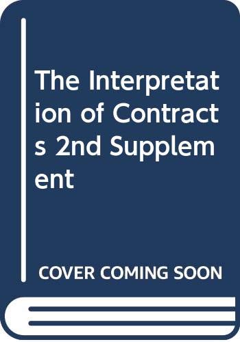 The Interpretation of Contracts (2nd Supplement): Amazon.co.uk: Lewison ...