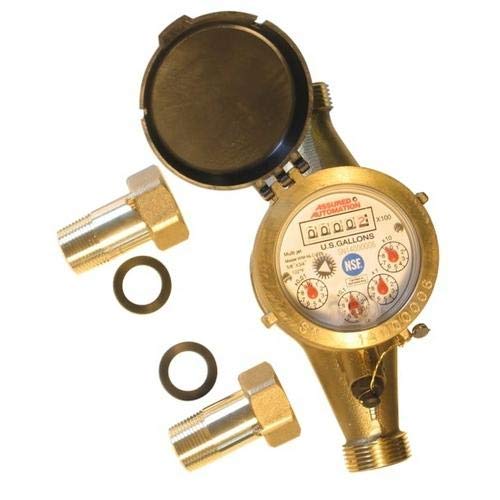 WM-NLC Series, Brass Water Meter, Gallons, NSF Certified, Lead Free (1 ...