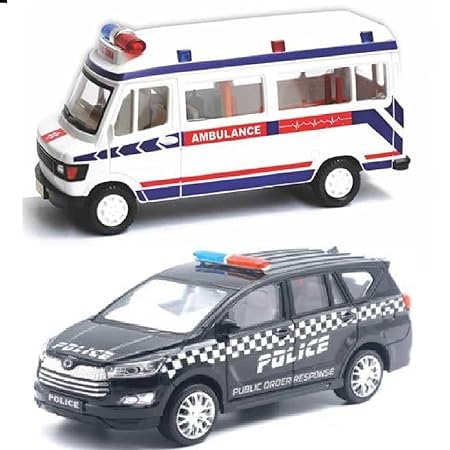 Ambulance and Black Police Car Toy Set for Kids - Perfect Playtime Fun ...