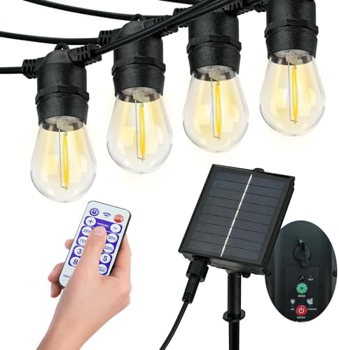 Amazon.com: Soupost 50ft Outdoor Solar String Lights with 20 S14 Bulbs ...