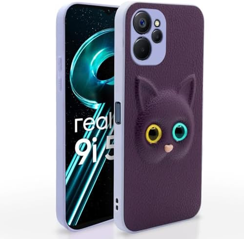 Pikkme Realme 9i 5G Back Cover for Girls | Cute Cat Leather Finish ...