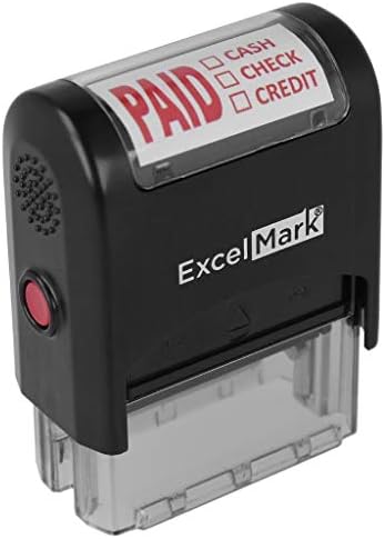 Amazon.com: BAZIC Paid Self Inking Rubber Stamp (Red Ink), Stamp ...